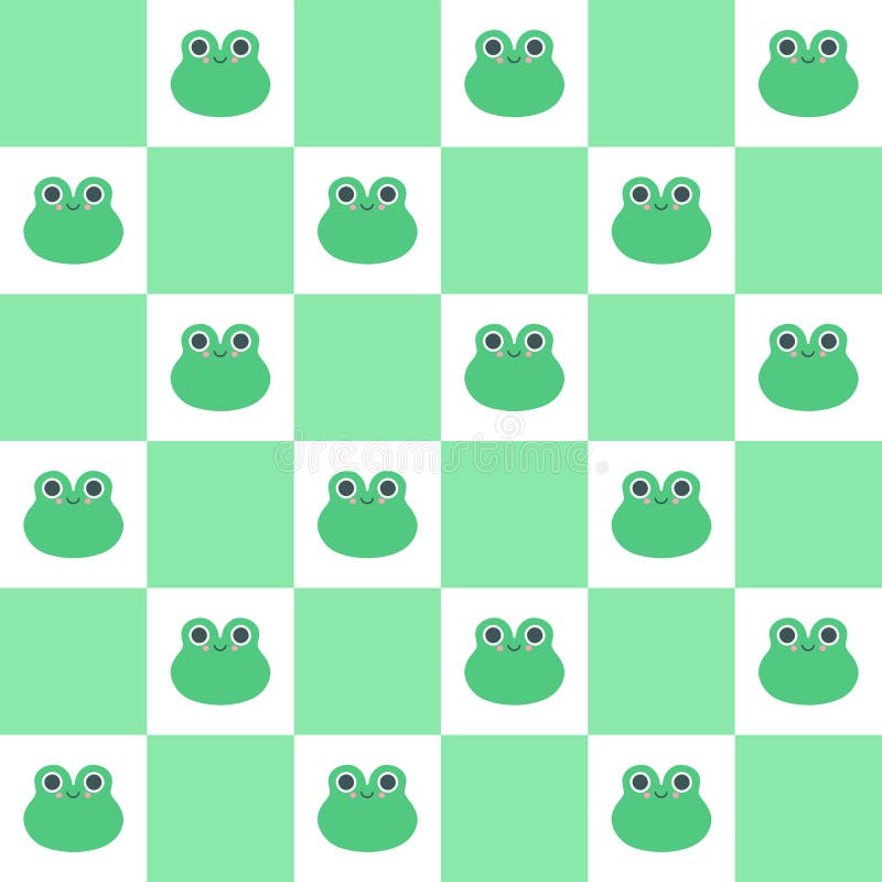 Seamless Checkered Pattern with Cute Frogs. Vector Graphics Stock Vector - Illustration of ...