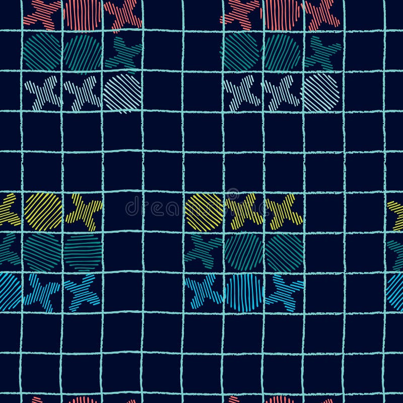 Seamless Checkered Pattern. Tic-tac-toe, or Noughts and Crosses, Game ...