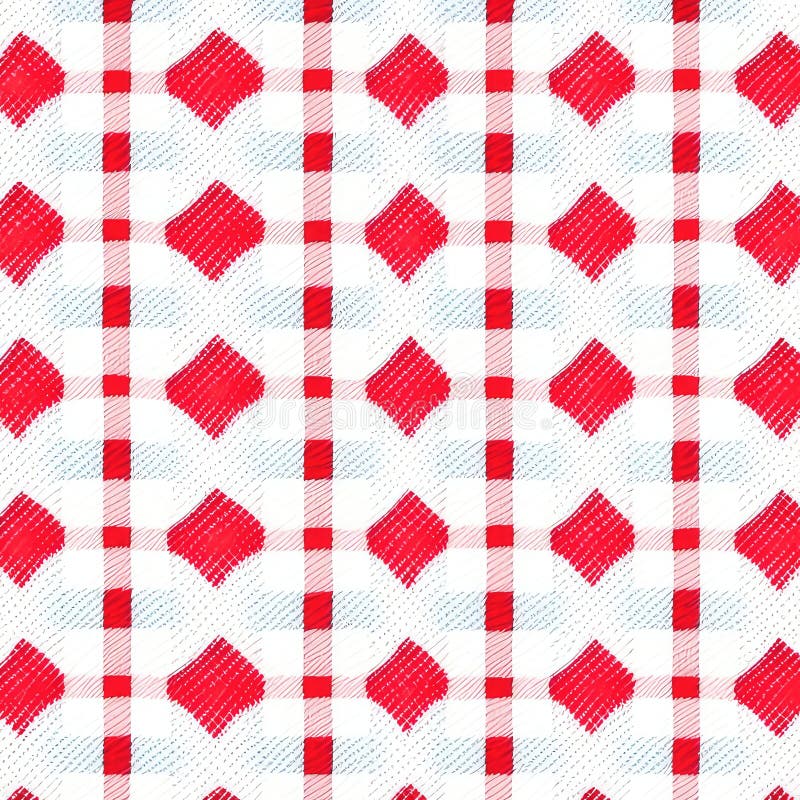 Seamless Checkered Plaid Border Pattern in Red and White. Generative AI ...