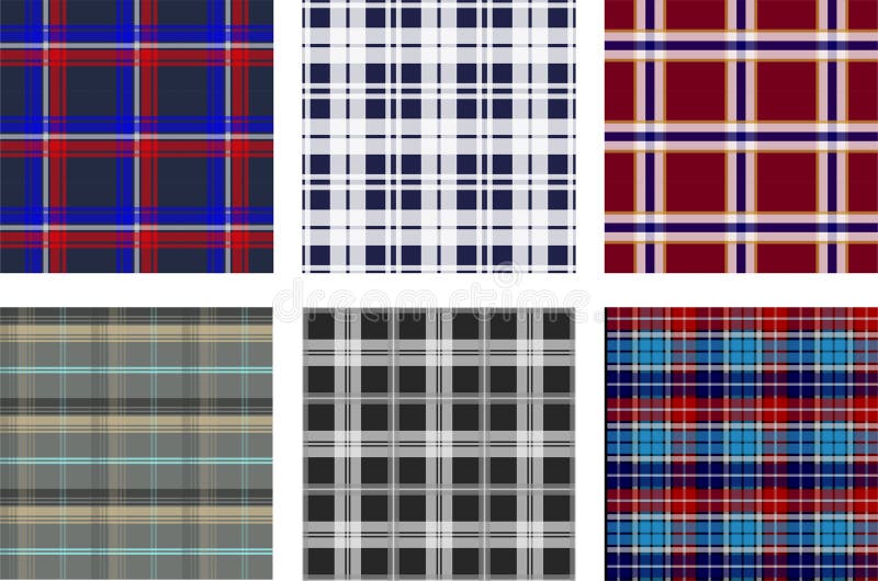 Seamless Checkered Plaid Pattern Bundle Flannel Decorative Stock ...