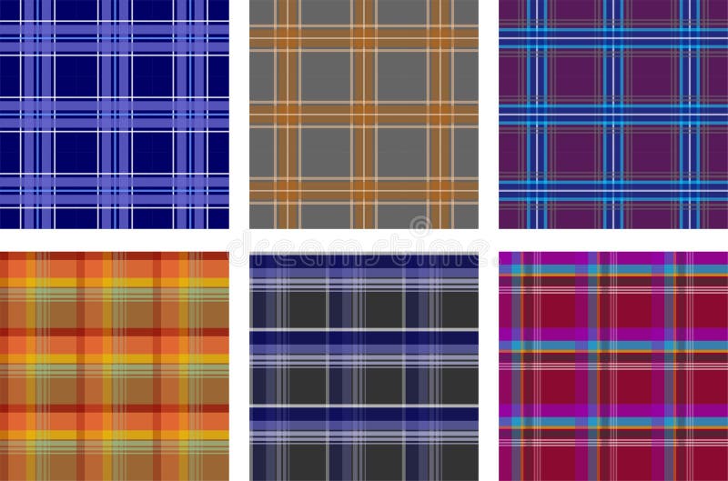 Seamless Checkered Plaid Pattern Bundle Flannel Decorative Stock ...