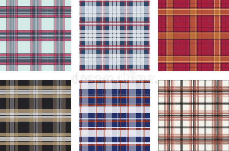 Seamless Checkered Plaid Pattern Bundle Flannel Decorative Stock ...