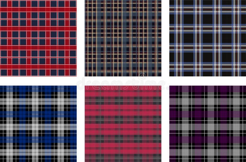 Seamless Checkered Plaid Pattern Bundle Flannel Decorative Stock ...