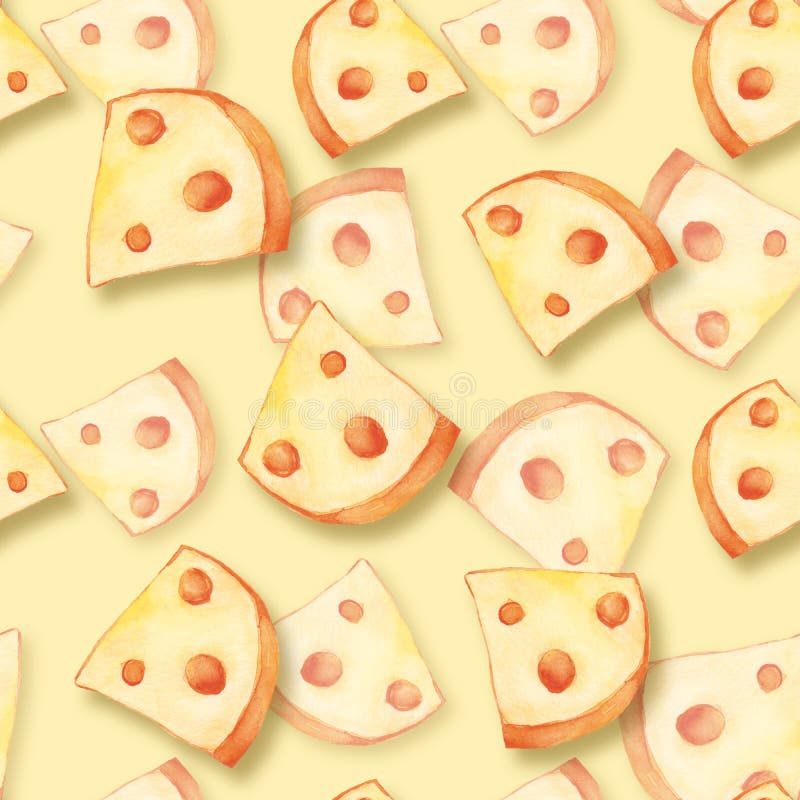 Seamless cheese pattern stock vector. Illustration of painting - 15431424