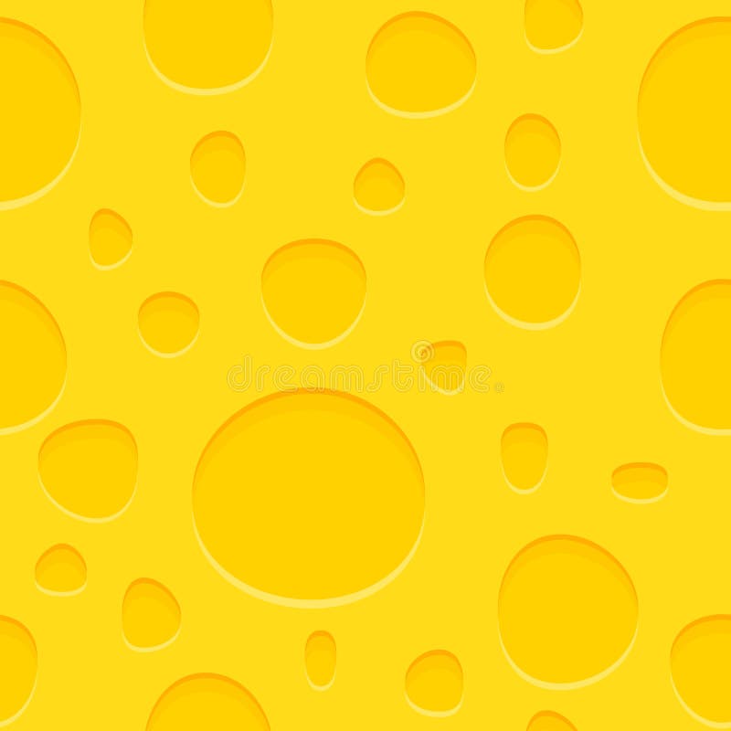 Seamless Cheese Texture Pattern Background with Holes. Stock Vector ...