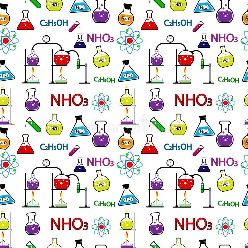 Seamless Chemistry Pattern. Stock Vector - Illustration of research ...
