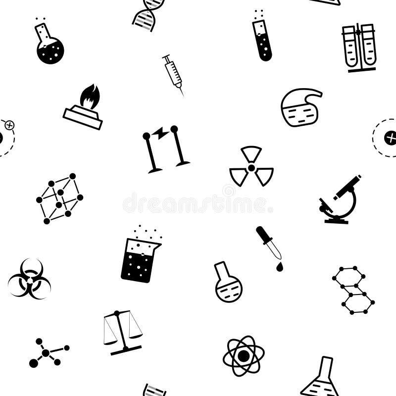 Seamless Chemistry Science Flat Pattern. Stock Vector - Illustration of ...
