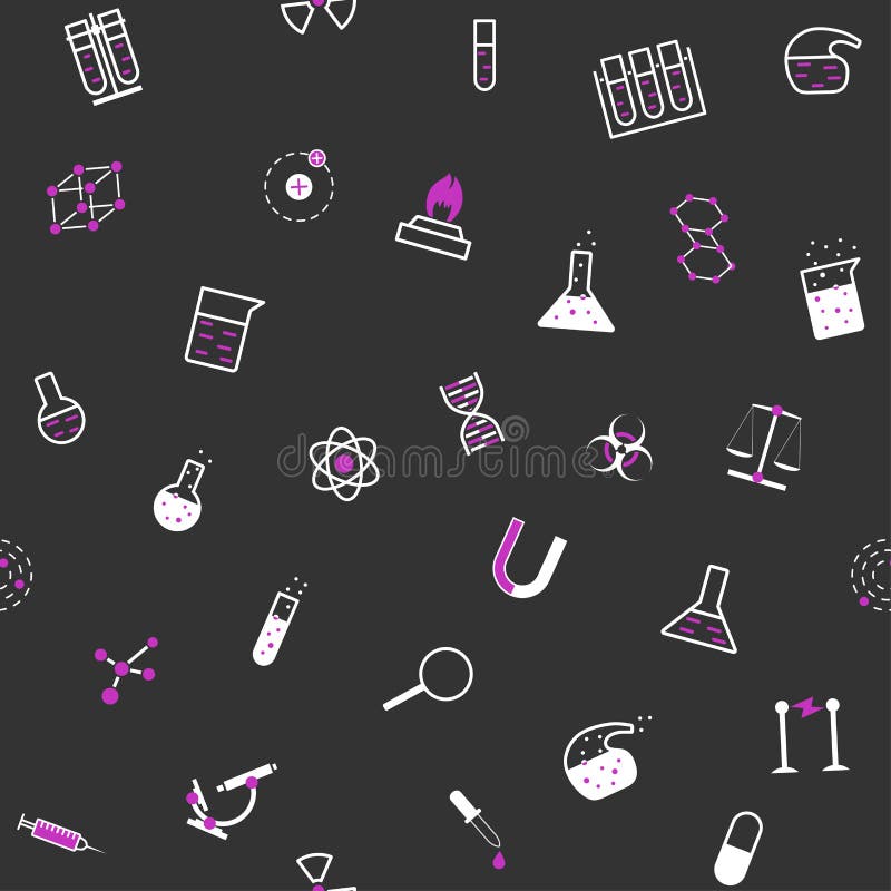 Seamless Chemistry Science Flat Pattern. Stock Vector - Illustration of ...