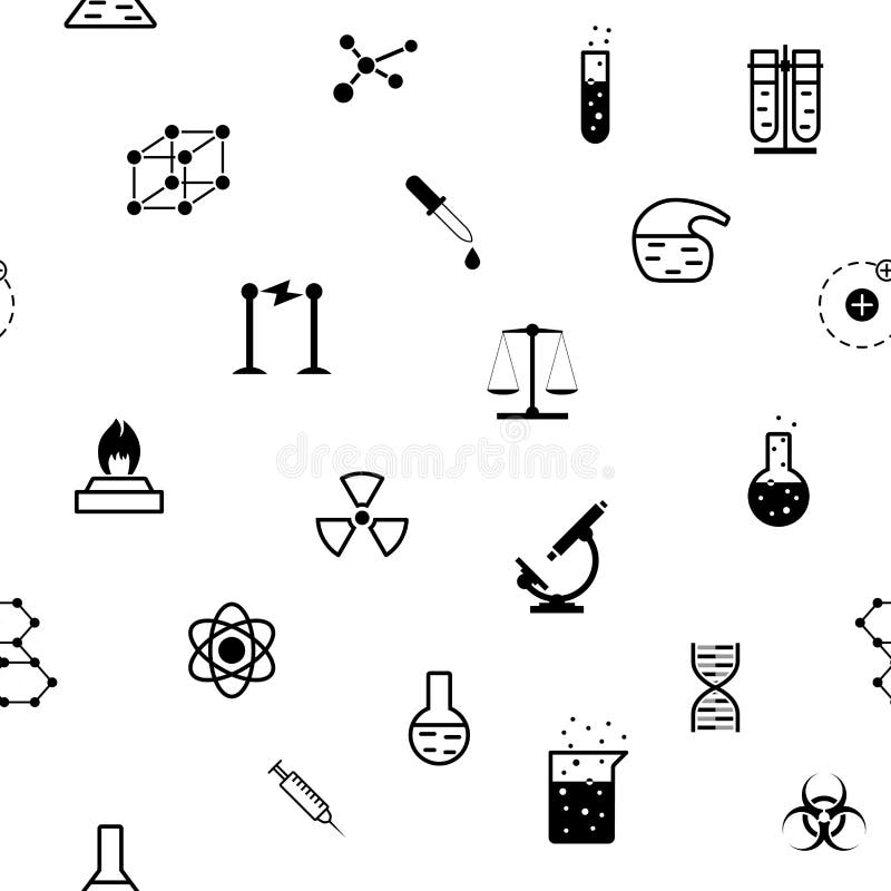 Seamless Chemistry Science Flat Pattern. Stock Vector - Illustration of ...