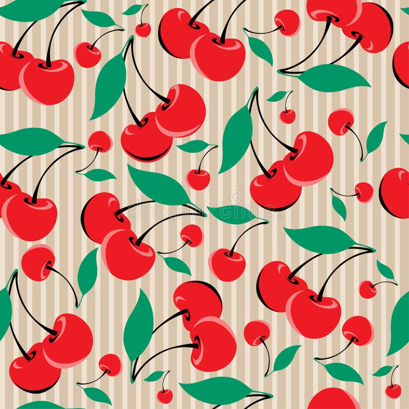 Seamless cherry background stock vector. Illustration of pattern - 13413268