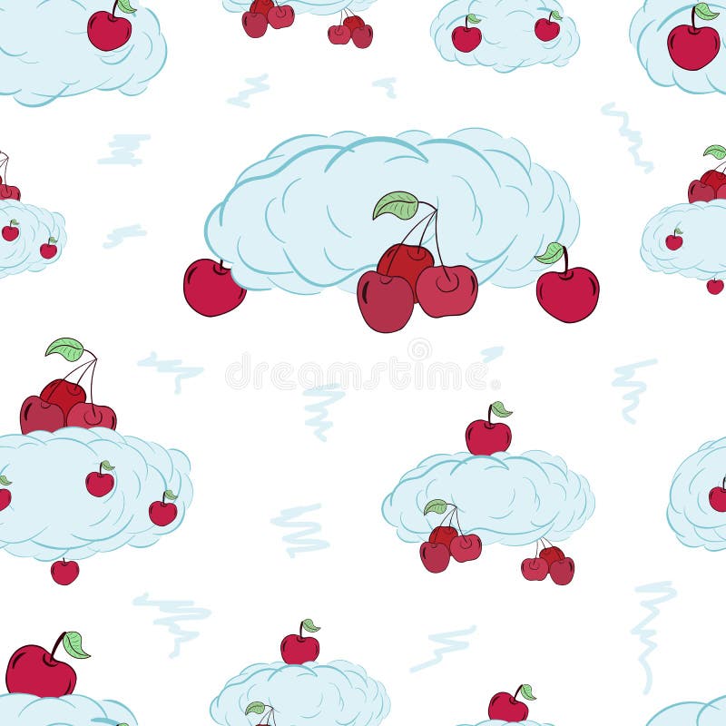 Seamless cherry cake stock vector. Illustration of eclair - 64412272