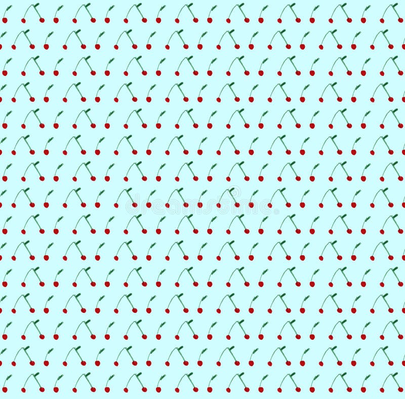Seamless Cherry Illustration Pattern Stock Illustration - Illustration ...