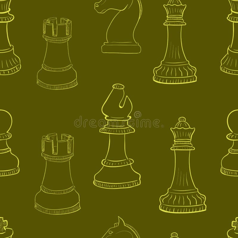Seamless chess contour stock vector. Illustration of king - 55362781
