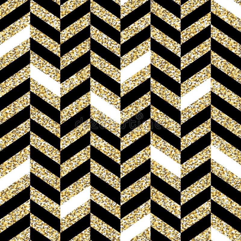 Seamless Chevron Pattern. Glittering Golden Surface Stock Vector ...