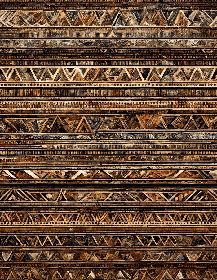 Seamless Chevrons Geometric African Ancient Style Background Mosaic ...