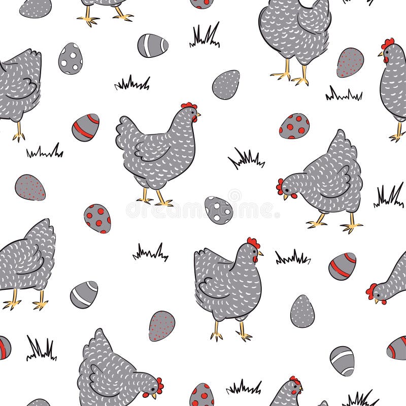 Chicken pattern stock vector. Illustration of chick, crazy - 29690190