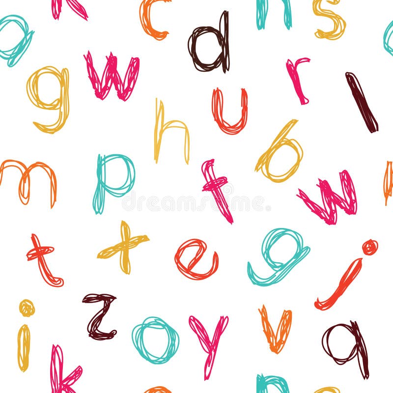 Seamless Childish Alphabet Pattern Stock Vector - Illustration of ...