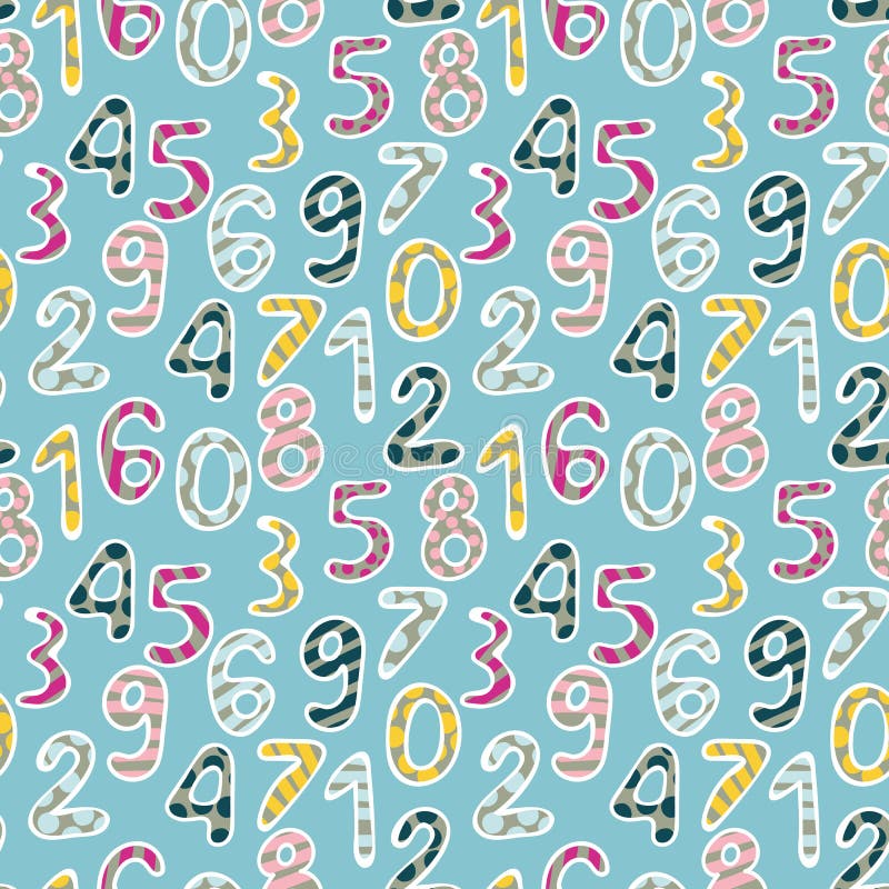 Colorful Numbers Seamless Pattern Stock Illustrations – 1,018 Colorful ...