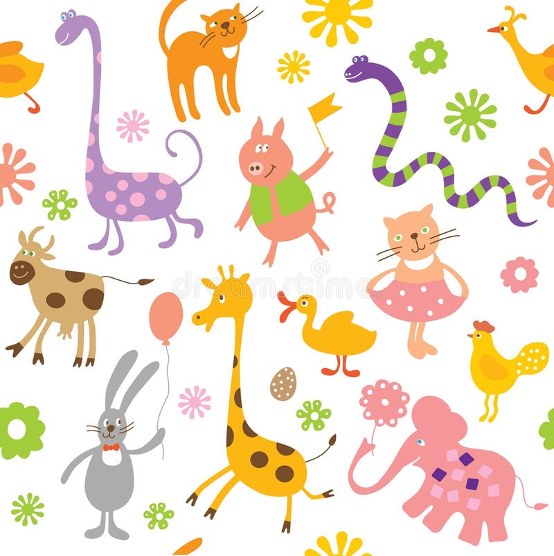 Seamless childlike pattern stock vector. Illustration of clip - 9097925