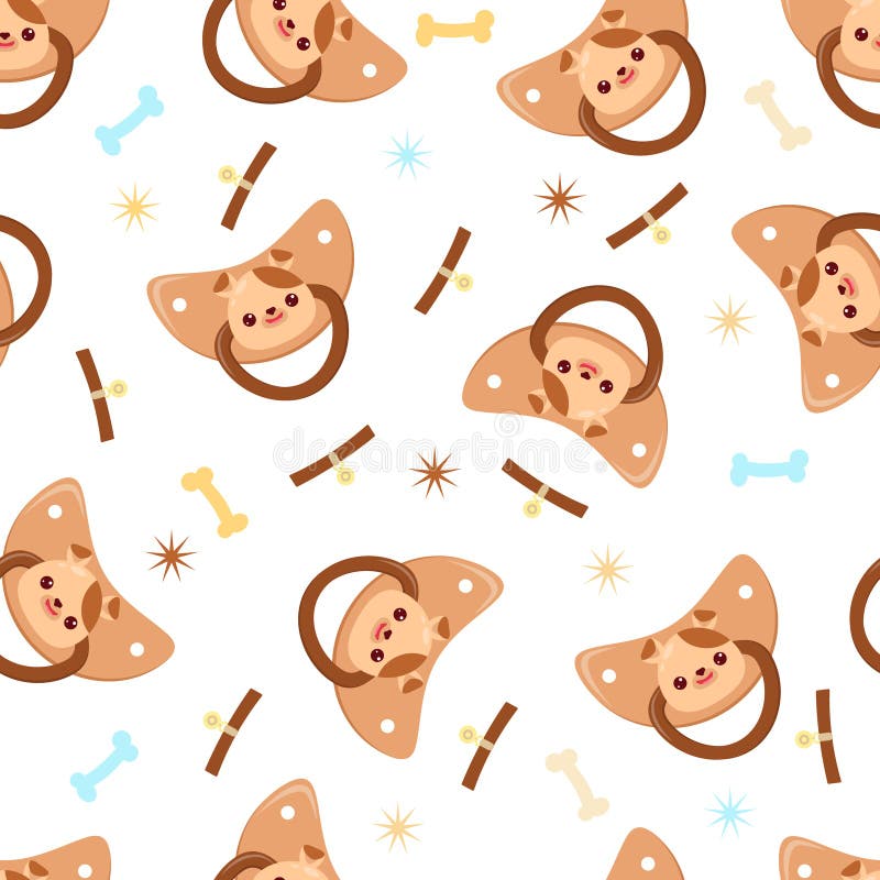 Seamless Children S Pattern on a White Background. a Dummy with a Dog ...