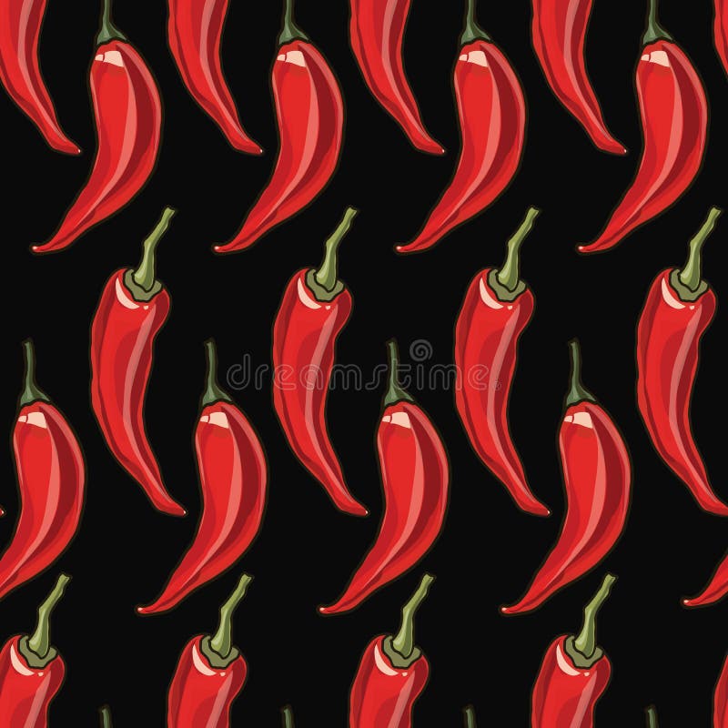 Seamless Chili Pepper Background. Stock Vector - Illustration of ...