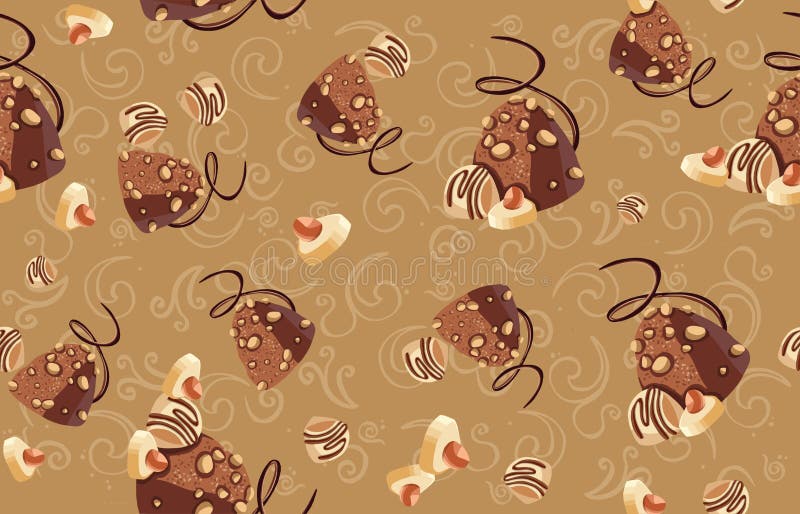 Seamless Chocolate Pattern with Sweets, Pattern, Fabric, Textile Stock ...