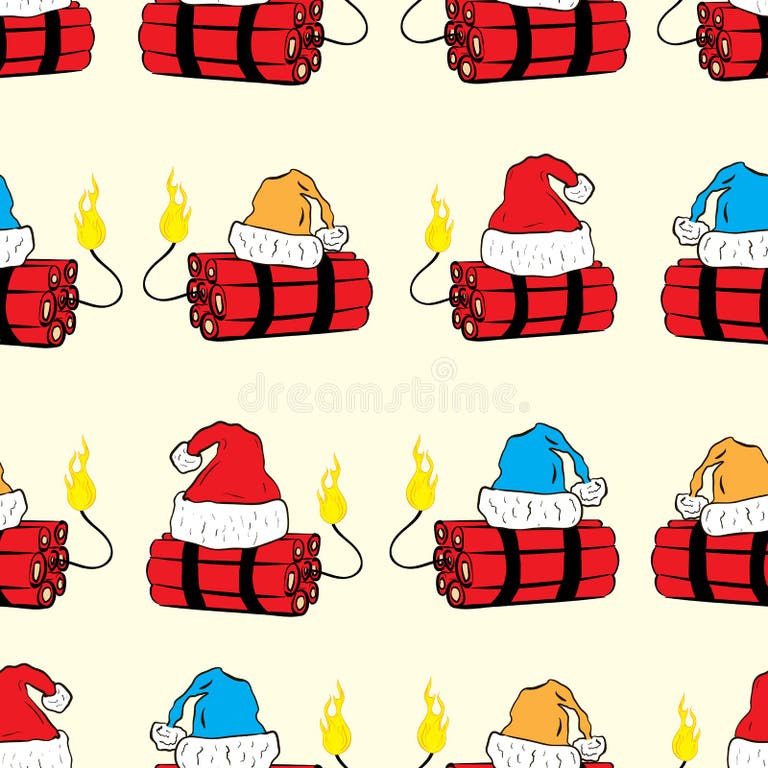 Seamless Christmas Dynamite Stock Vector - Illustration of fashionable ...