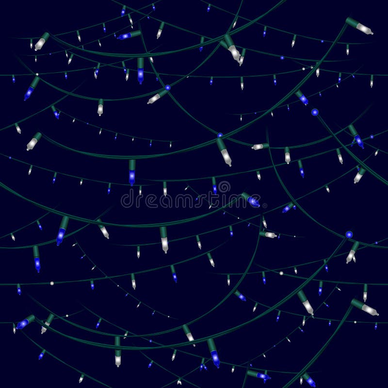 Seamless Christmas Lights - Blue and White Stock Vector - Illustration ...