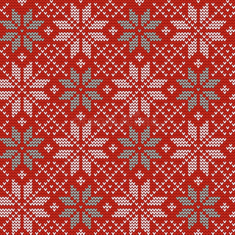 Seamless Christmas Nordic Knitting Vector Pattern with Selburose and ...