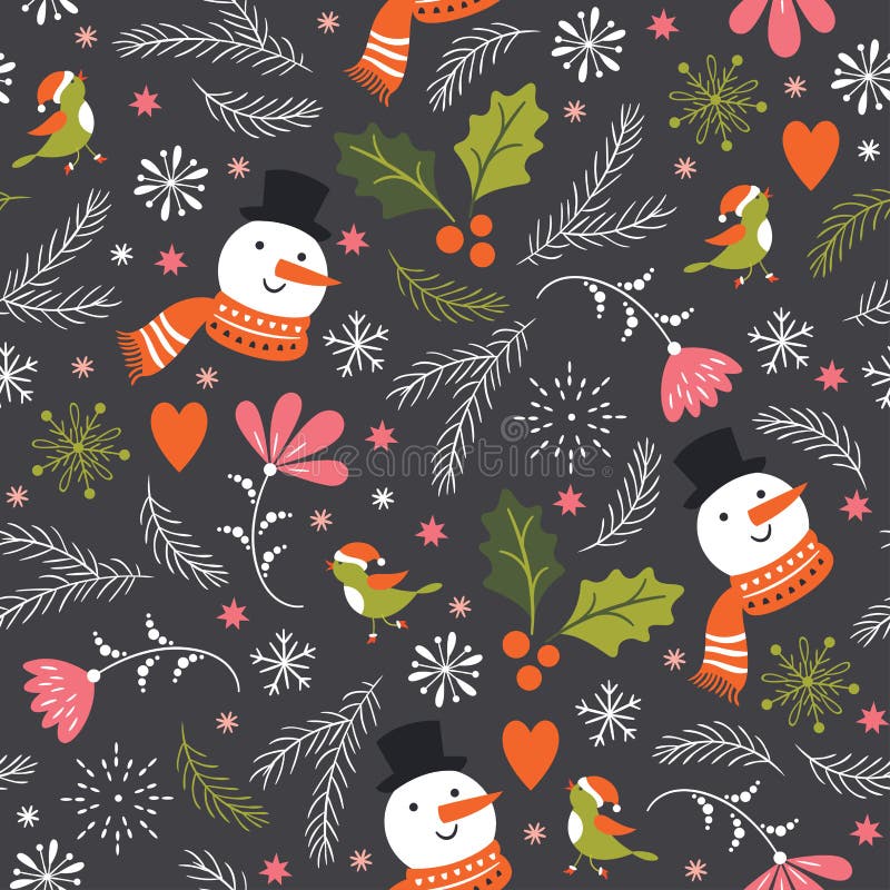 Seamless christmas pattern stock vector. Illustration of december ...