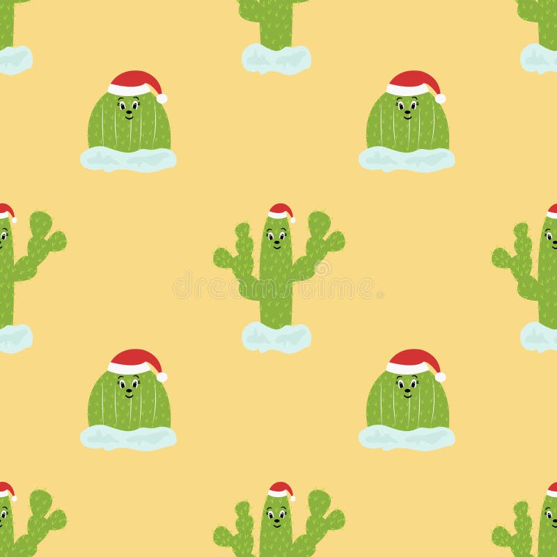 Cactus Christmas Pattern Stock Illustrations – 629 Cactus Christmas ...
