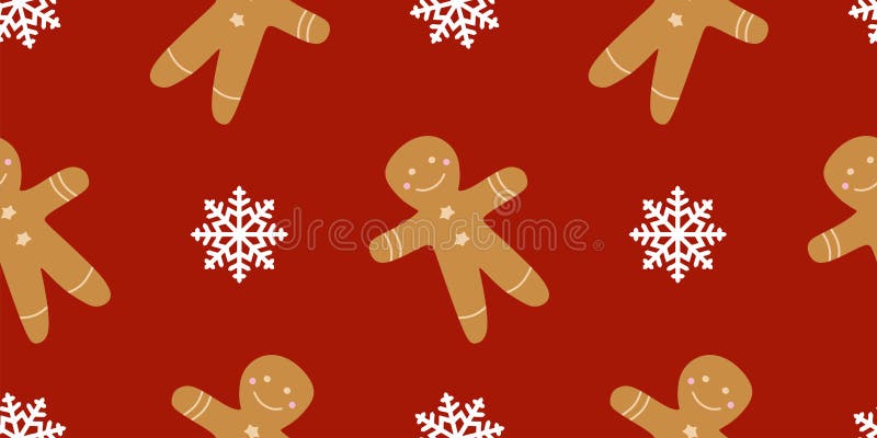 Gingerbread Man Banner Seamless Stock Illustrations – 339 Gingerbread ...