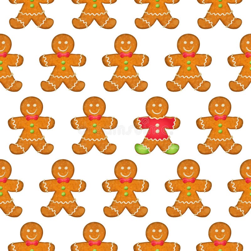 Gingerbread Men Pattern Stock Illustrations – 592 Gingerbread Men ...