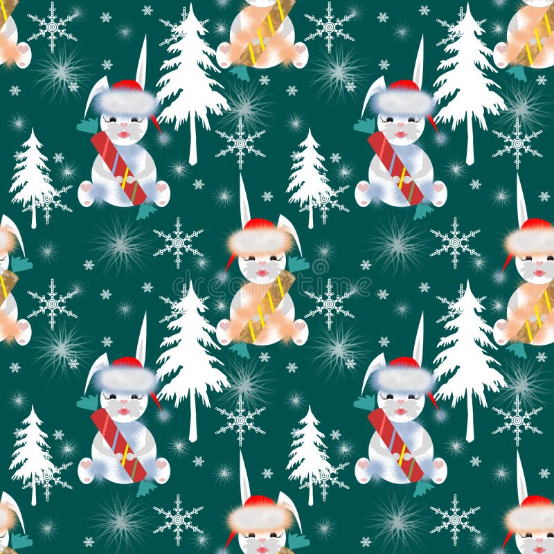 Seamless Christmas Pattern for Kids Stock Illustration - Illustration ...