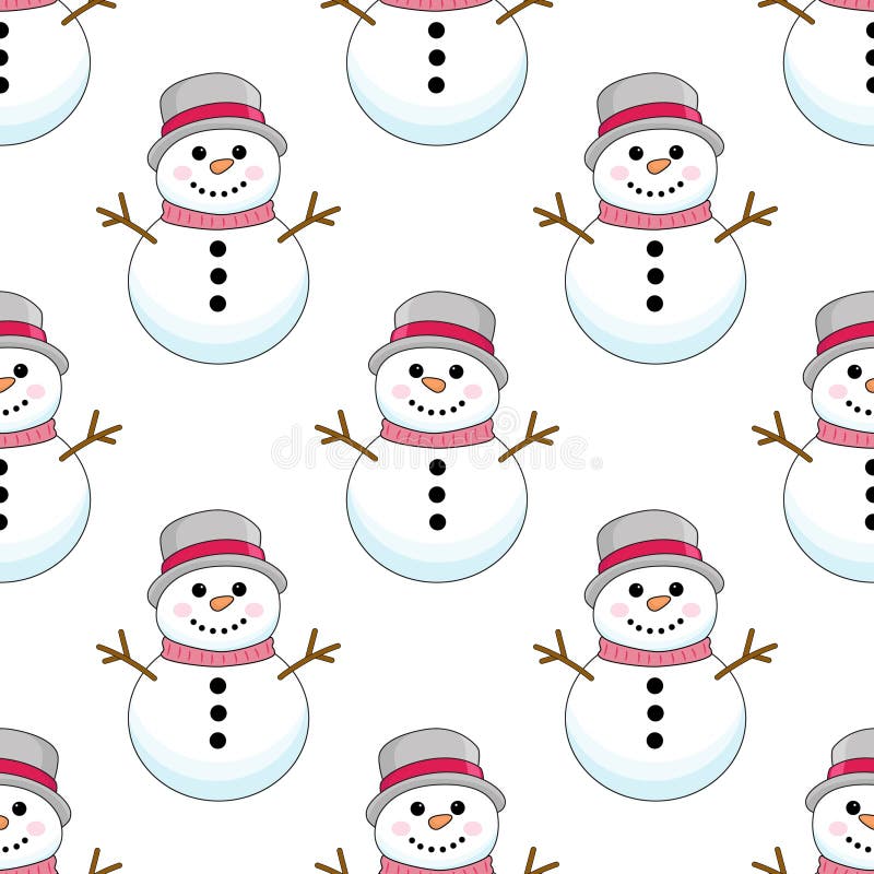 Seamless Christmas Pattern with Snowmen. Winter Pattern for the New ...