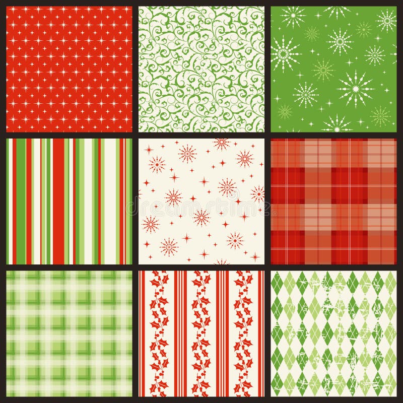 Seamless Patterns, Christmas Fabric Texture Stock Vector - Illustration ...