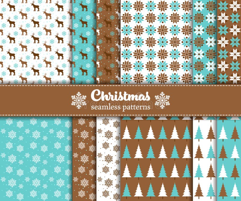 Seamless Christmas Patterns Stock Vector - Illustration of reindeer ...