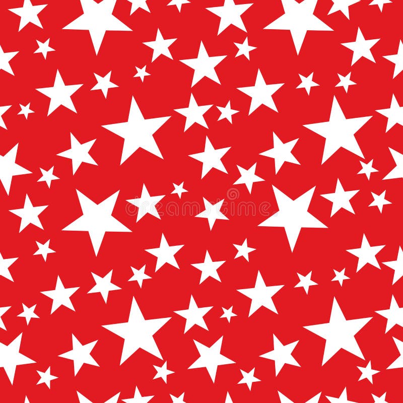 Seamless Christmas Star Wrapping Paper Pattern. Stock Illustration ...