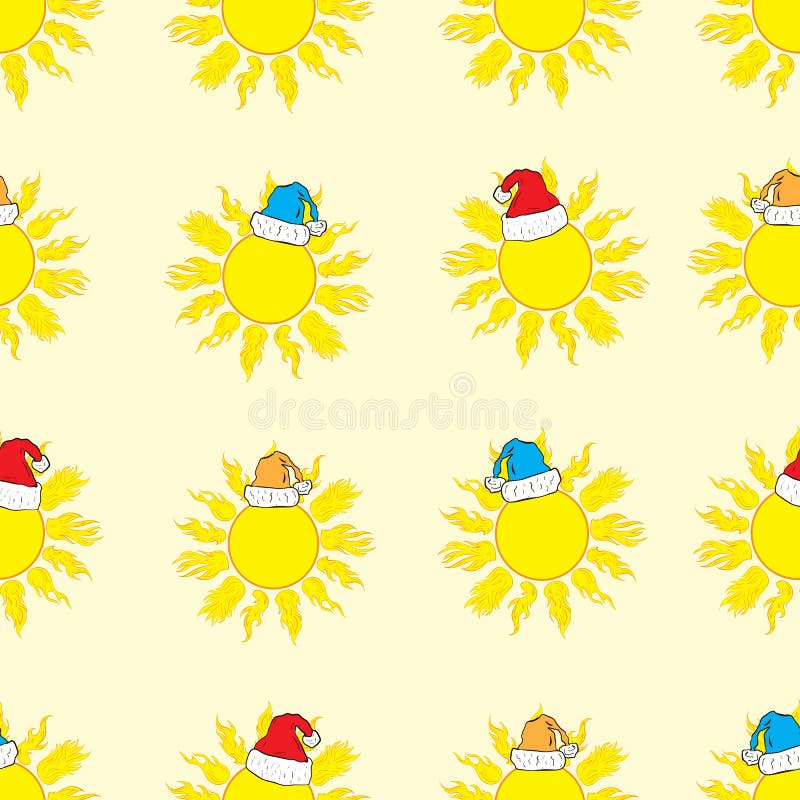 Seamless Christmas sun stock vector. Illustration of ardent - 63597238