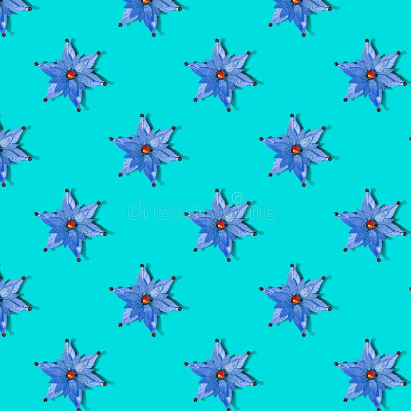 Seamless Christmas Texture of Stars on a Blue Background. Pattern Stock ...