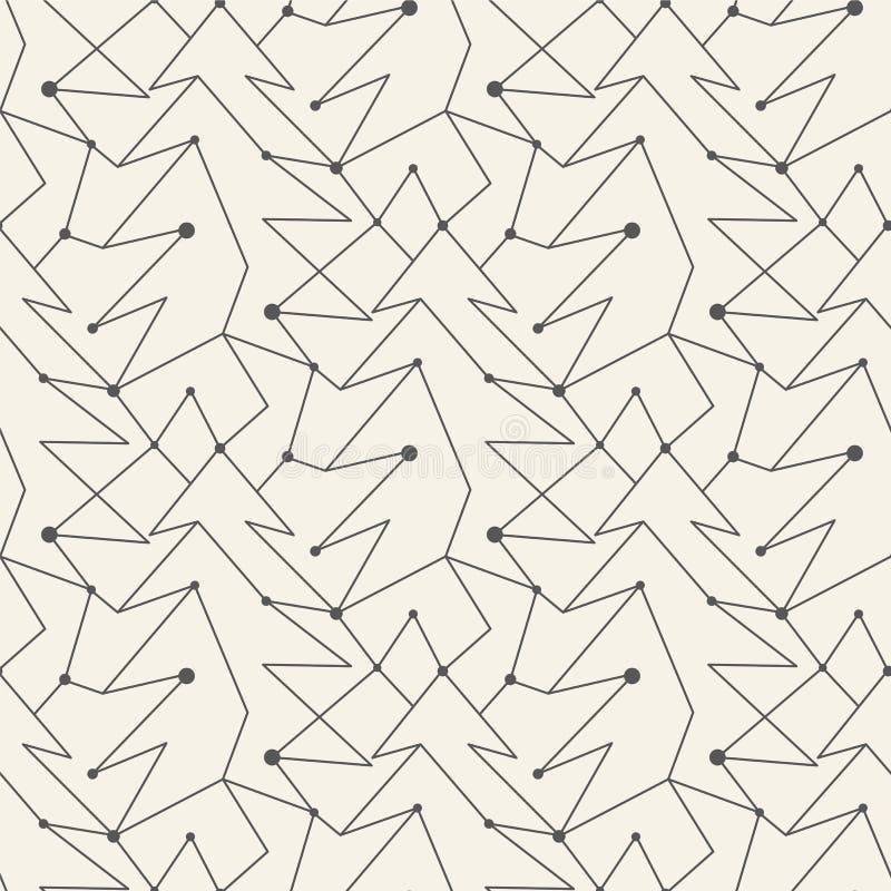 Seamless Christmas Tree Line Pattern Tile Stock Vector - Illustration ...