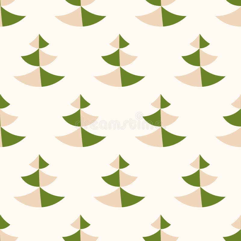 Seamless Christmas Tree Pattern Stock Illustration - Illustration of ...