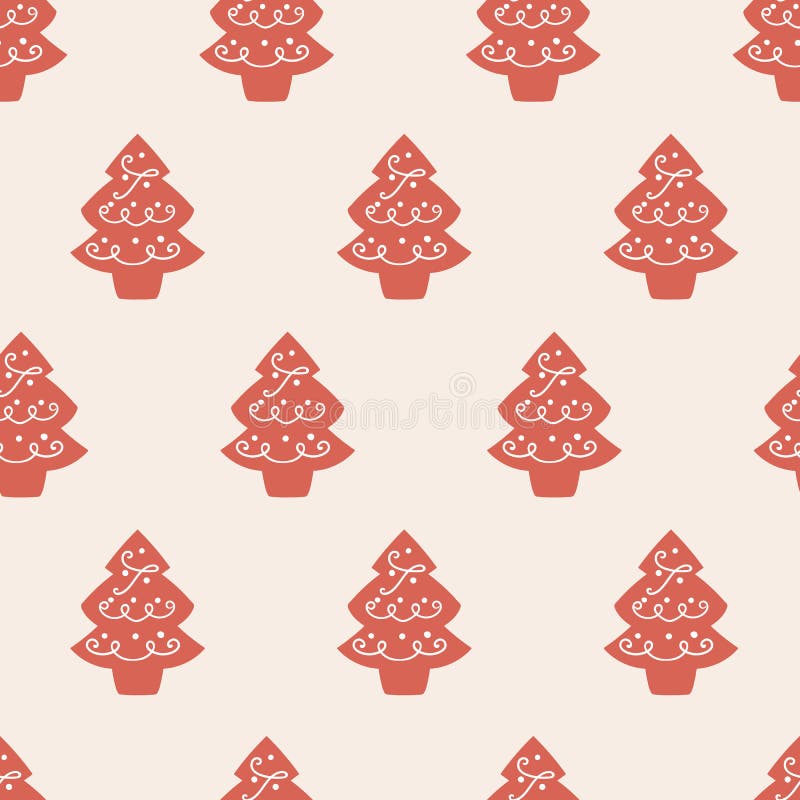Seamless Christmas Tree Pattern Stock Illustration - Illustration of ...