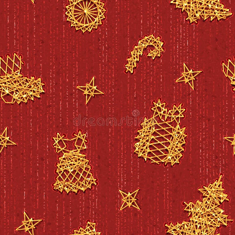 Seamless Christmass Pattern with Same Symbols Stock Illustration ...