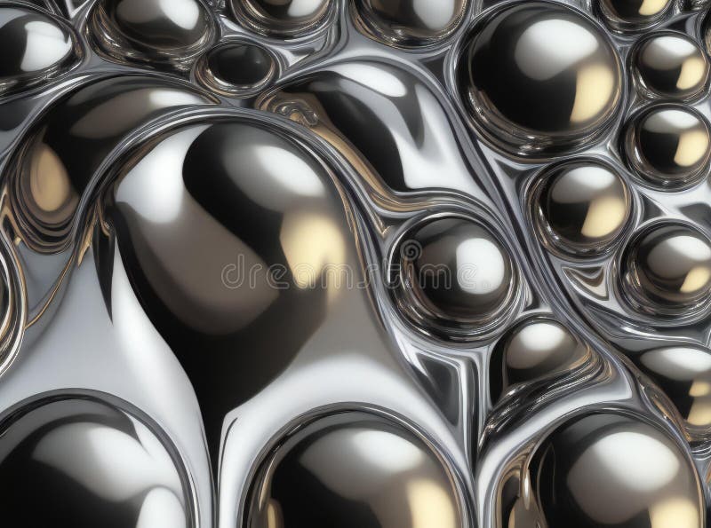 Seamless Chrome or Mercury Liquid Metallic Pattern Bubble Pattern Stock ...