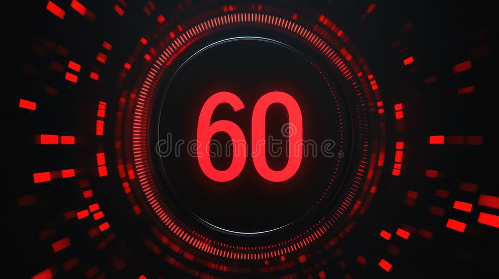 Seamless Circle Countdown Timer Animation from 60 To 0 Seconds on Transparent Background Stock ...