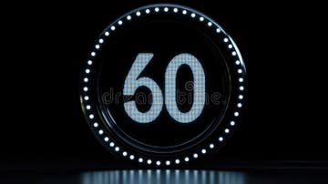 Seamless Circle Countdown Timer Animation from 60 To 0 Seconds on ...
