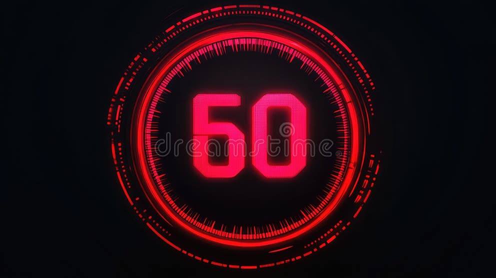 Seamless Circle Countdown Timer Animation From 60 To 0 Seconds On
