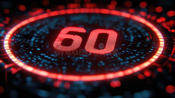 Seamless Circle Countdown Timer Animation from 60 To 0 Seconds on ...