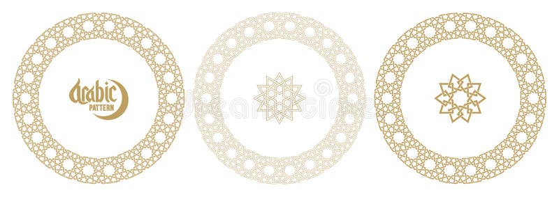 Seamless Circle Frame Pattern in Authentic Arabian Style. Vector ...